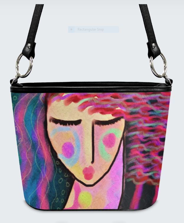 Colorful Abstract Painting On Handbag Purse Shoulder Bag on Luulla